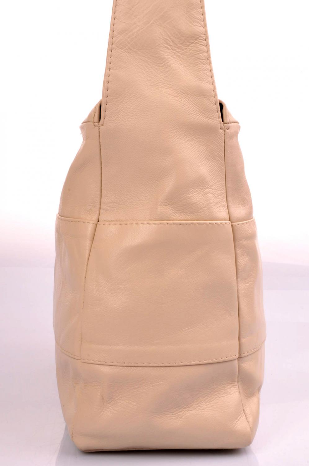 Navigator Kožená dámská kabelka N 3 krémová : Kabelky, peněženky, tašky ...